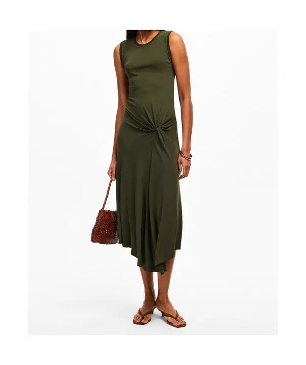 JOSEPH Pleated Detail Sleeveless Maxi Dress - Green