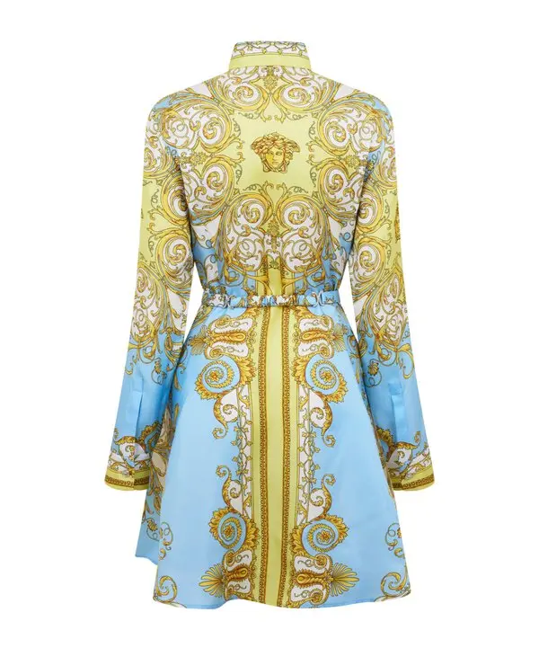 Versace Baroque Print Long-sleeve Shirt Dress