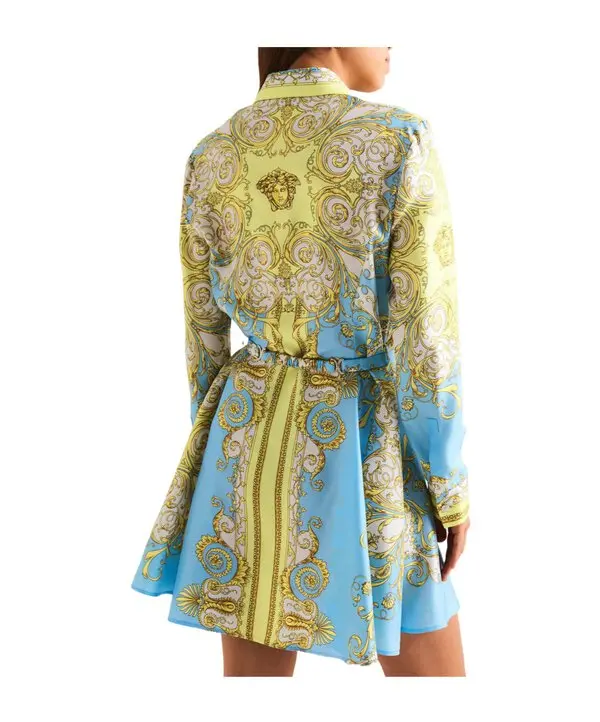 Versace Baroque Print Long-sleeve Shirt Dress