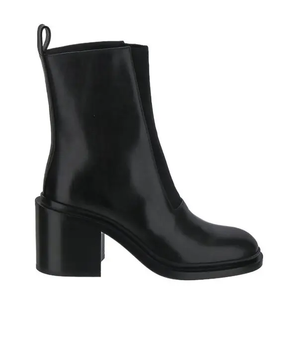 JIL SANDER Block-heeled Ankle Boots - Black