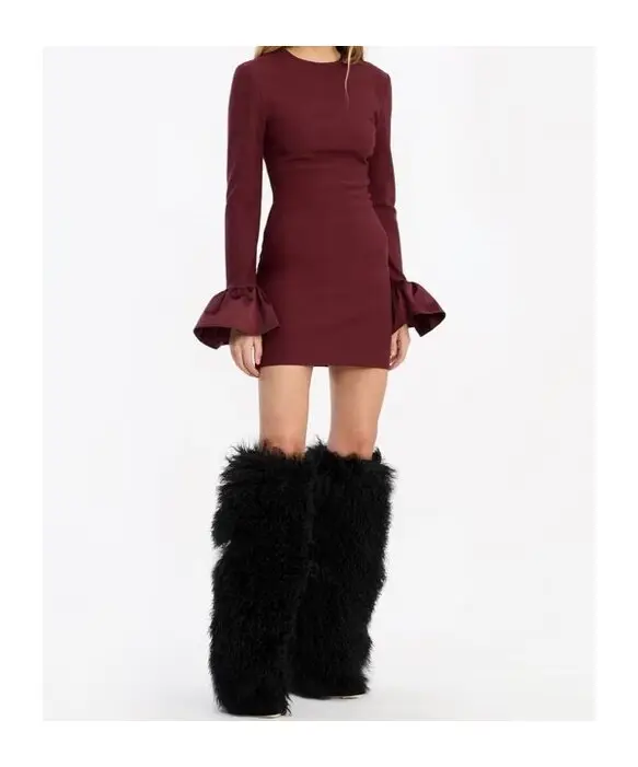 ROTATE BY BIRGER CHRISTENSEN Rositana Mini Dress With Flared Sleeves