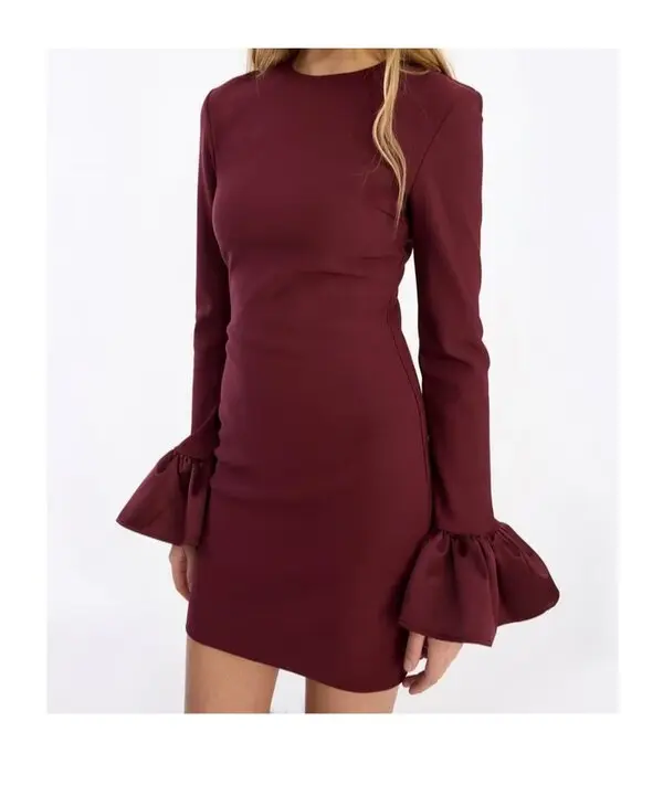 ROTATE BY BIRGER CHRISTENSEN Rositana Mini Dress With Flared Sleeves