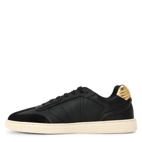 Versace Low Top Sneakers With Gold Tone Detailing