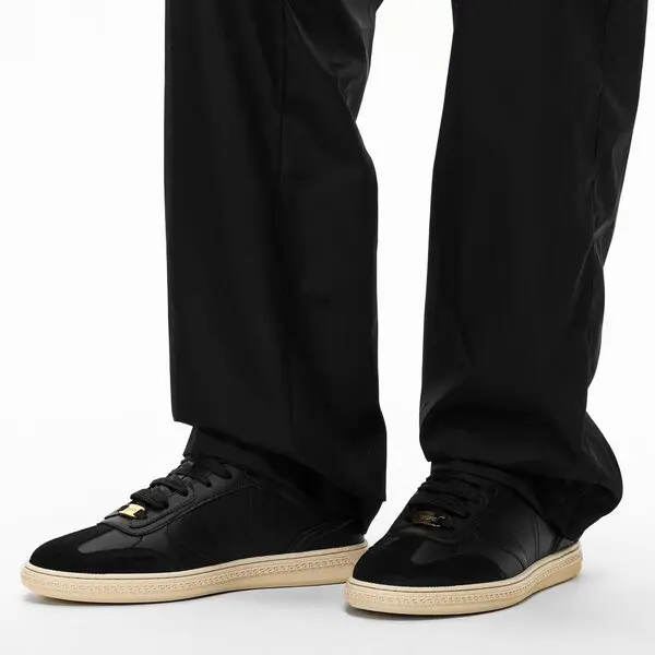 Versace Low Top Sneakers With Gold Tone Detailing