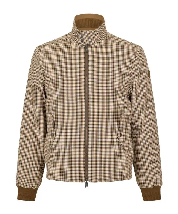 Moncler Houndstooth Check Zip-up Jacket