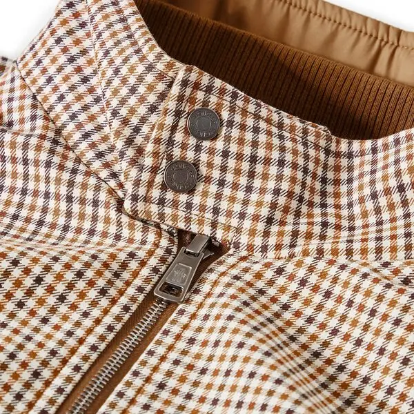Moncler Houndstooth Check Zip-up Jacket