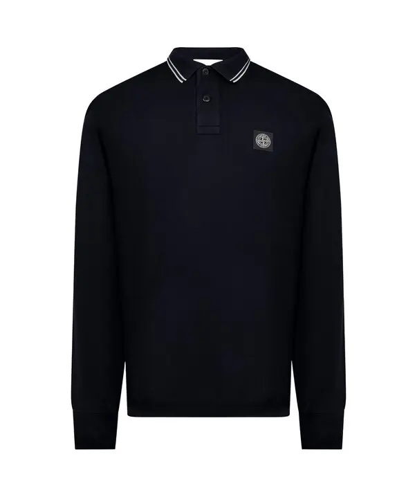 Stone Island Logo Cotton Compass Patch Polo Shirt