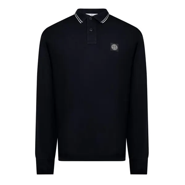 Stone Island Logo Cotton Compass Patch Polo Shirt