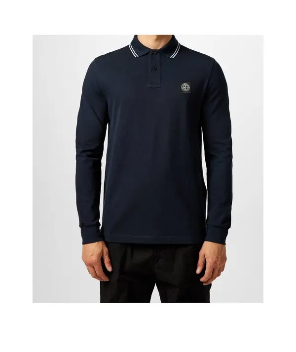 Stone Island Logo Cotton Compass Patch Polo Shirt