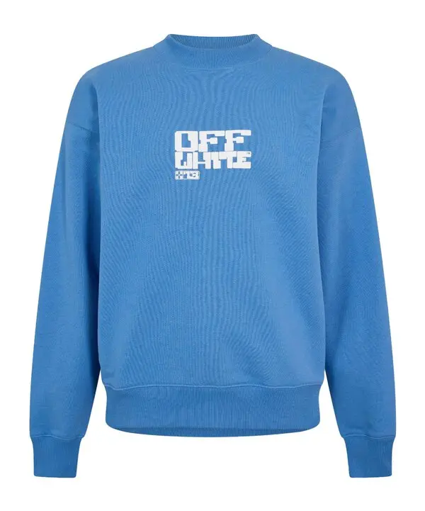 Off-White Crewneck Sweatshirt With Logo Detail