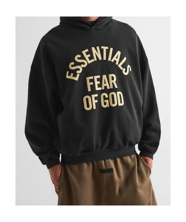 Fear Of God Long-sleeved Hooded Sweatshirt With Logo - Black