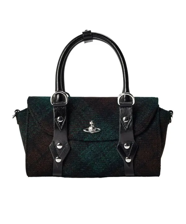 VIVIENNE WESTWOOD Plaid Wool Handbag With Rivets