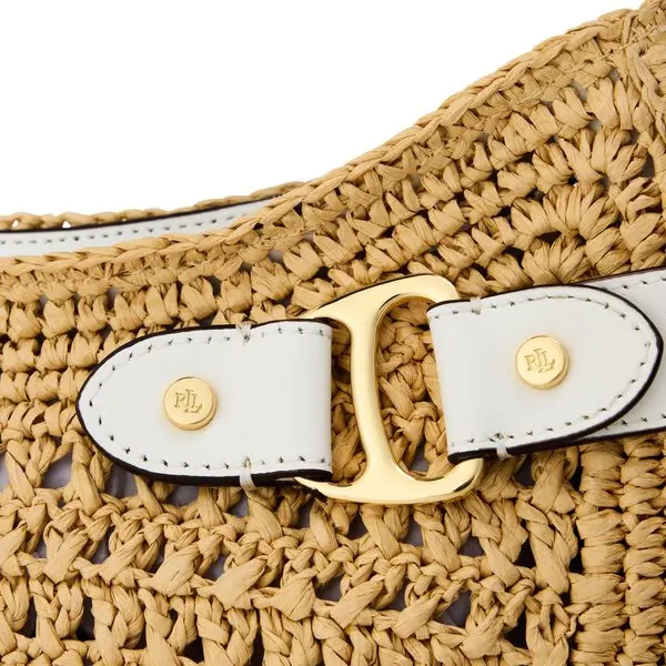 Ralph Lauren Woven Shoulder Bag With Gold Tone Hardware