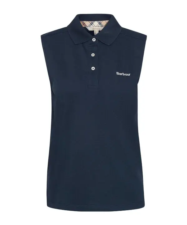 Barbour Logo Sleeveless Polo Shirt - Black