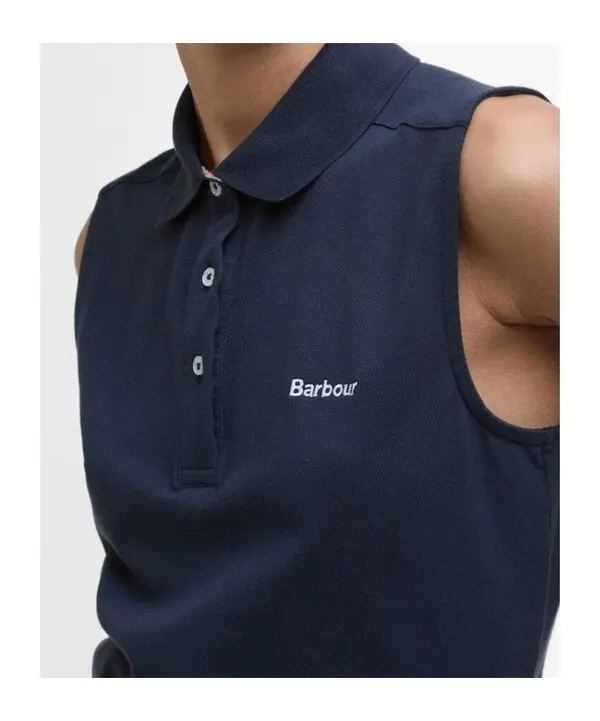 Barbour Logo Sleeveless Polo Shirt - Black