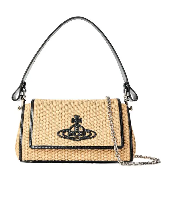 VIVIENNE WESTWOOD Raffia Shoulder Bag With Orb Detail
