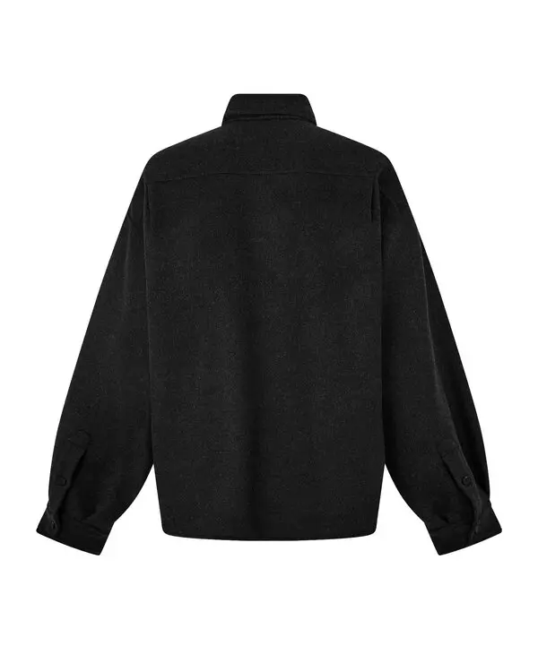 Balenciaga Oversized Zip-up Shirt Jacket With Structured Shoulders