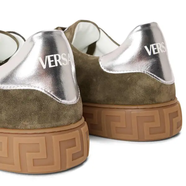 Versace Suede Lace-up Low-top Sneakers