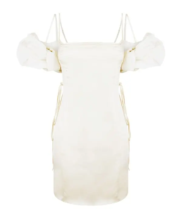 Jacquemus Mini Dress With Clean Lines And Draped Sleeves