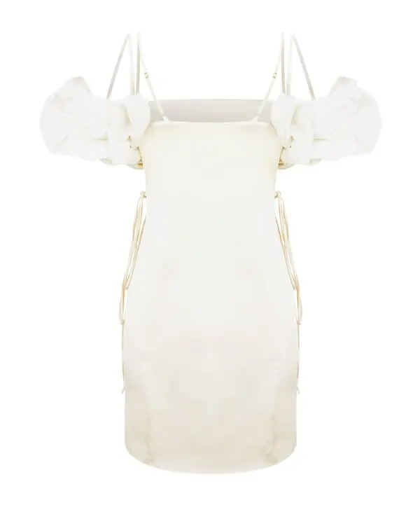 Jacquemus Mini Dress With Clean Lines And Draped Sleeves