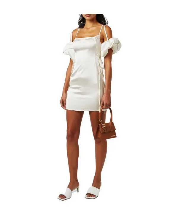 Jacquemus Mini Dress With Clean Lines And Draped Sleeves