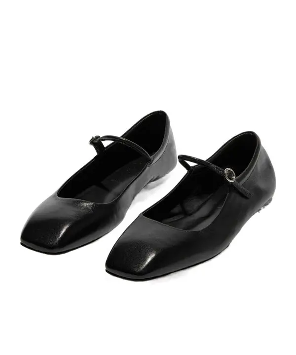 AeydĒ Nappa Leather Ballet Flats - Black