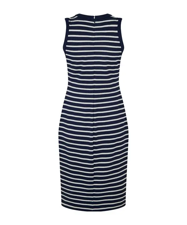 Ralph Lauren Striped Tea-length Dress With Button Detail