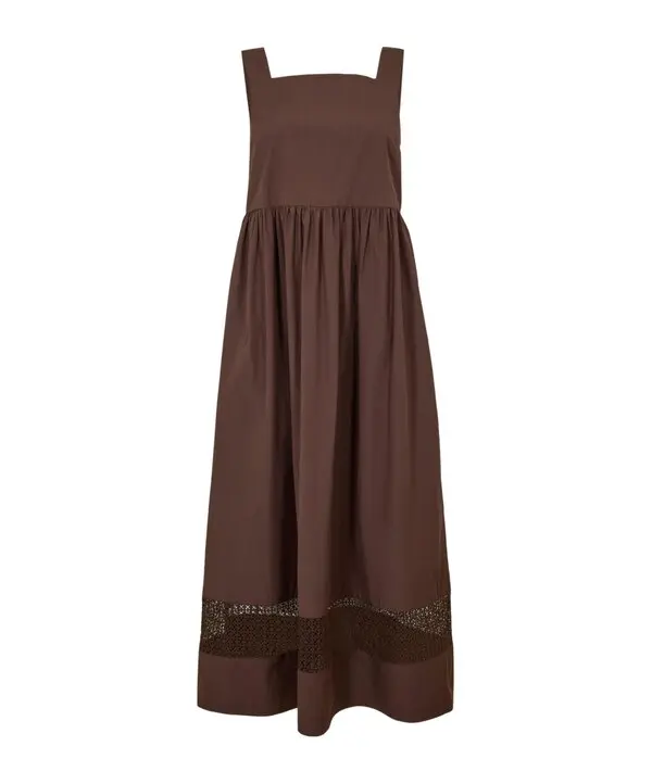 Max Mara Sleeveless Maxi Dress With Crochet Trim