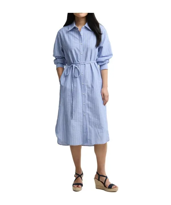 Barbour Striped Shirt Dress With Belt