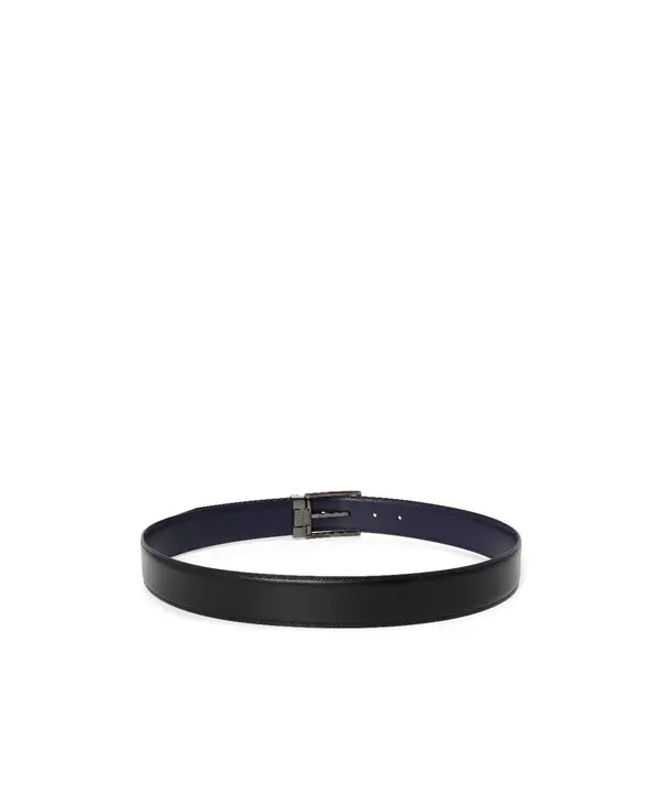 FERRAGAMO Reversible Smooth Leather Belt With Square Pin Buckle