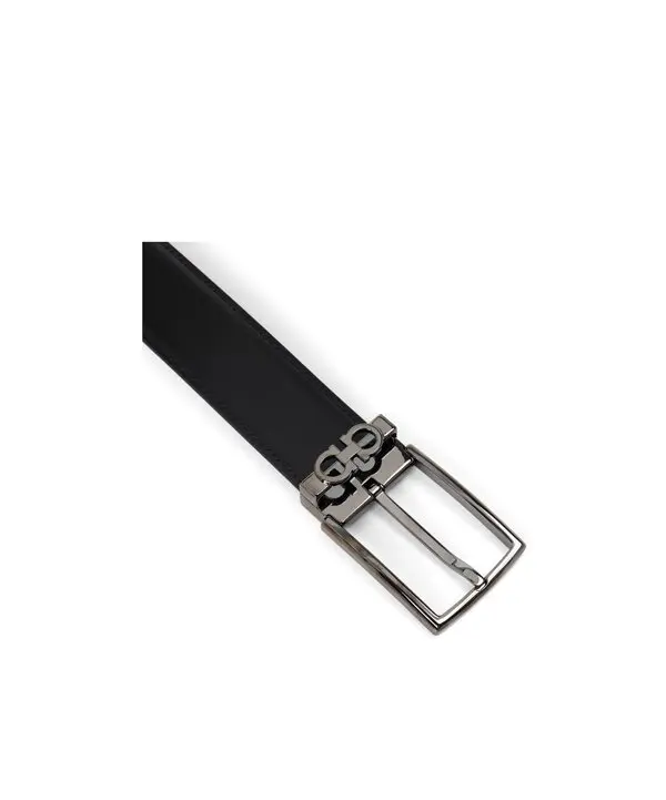 FERRAGAMO Reversible Smooth Leather Belt With Square Pin Buckle