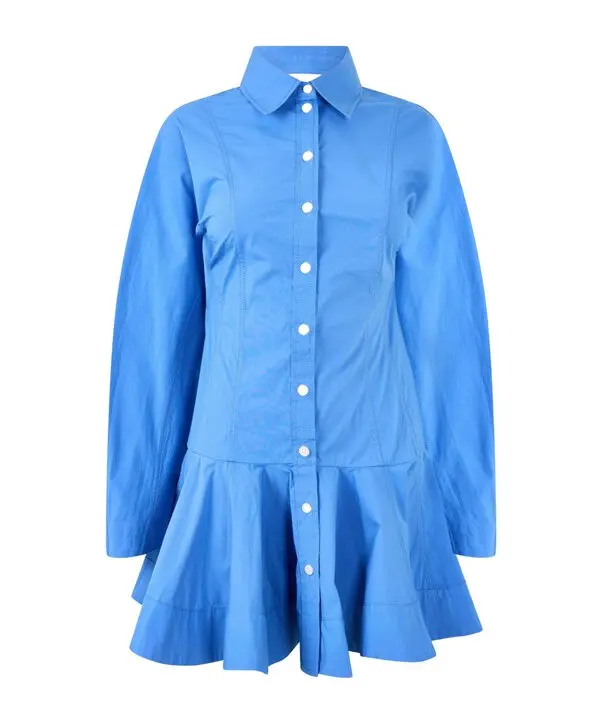 GANNI Mini Shirt Dress - Blue