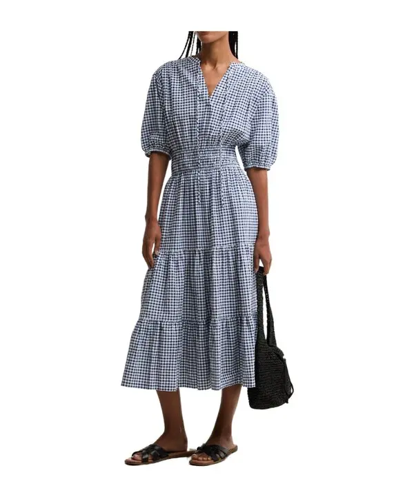 Barbour Checked A-line Midi Dress
