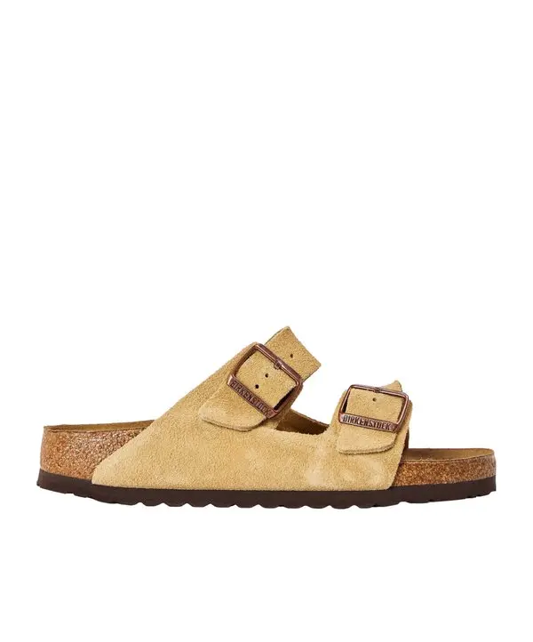 BIRKENSTOCK Buckled Suede Sandals - Nude