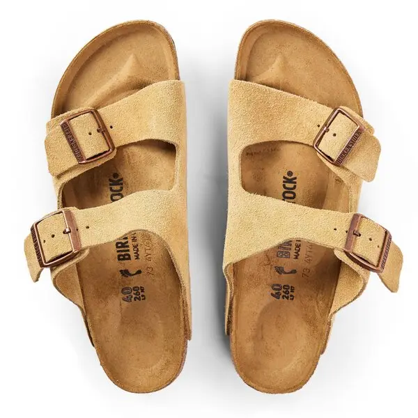 BIRKENSTOCK Buckled Suede Sandals - Nude