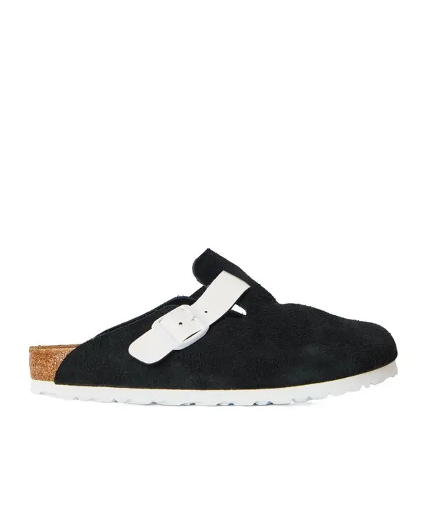 BIRKENSTOCK Suede Mule With Buckle Detail