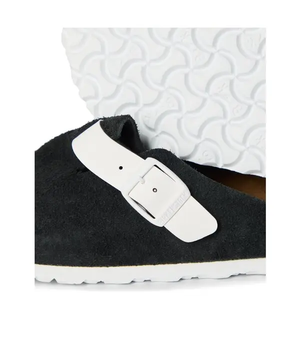 BIRKENSTOCK Suede Mule With Buckle Detail