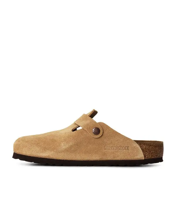 BIRKENSTOCK Suede Mule With Metal Buckle - Brown