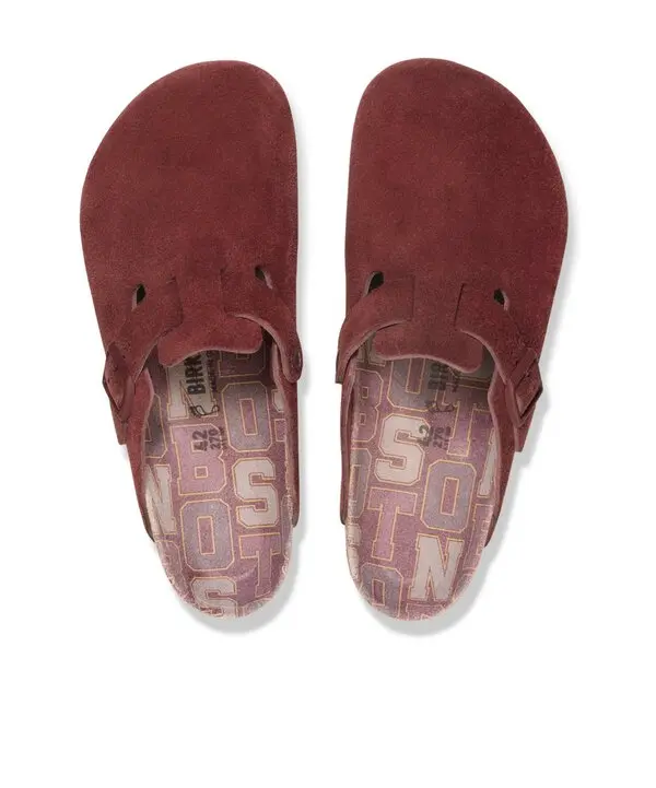 BIRKENSTOCK Suede Slip-on Clogs With Adjustable Buckle - Red