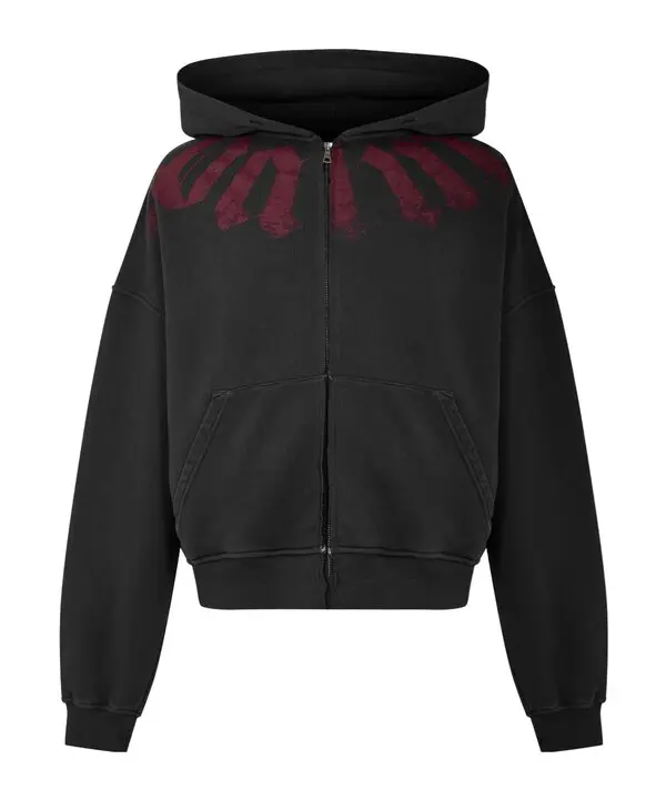 Palm Angels Cropped Zip-up Hoodie