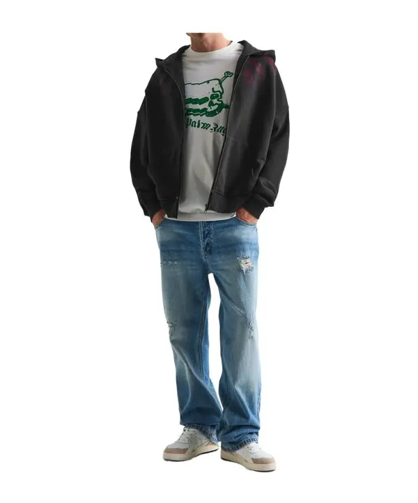 Palm Angels Cropped Zip-up Hoodie