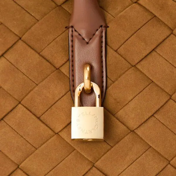 Stella McCartney Woven Top Handle Bag With Lock Detail