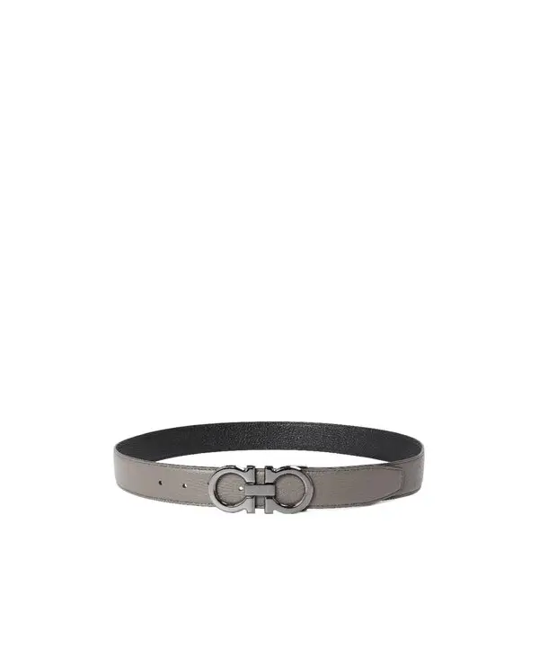 FERRAGAMO Reversible Belt With Signature Buckle - Gray