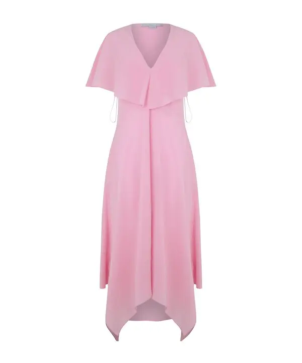 Stella McCartney V-neck Midi Dress With Cape Overlay