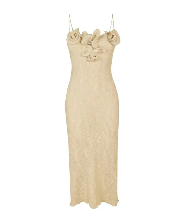 Magda Butrym Embellished Floral Spaghetti Strap Maxi Slip Dress
