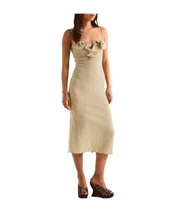 Magda Butrym Embellished Floral Spaghetti Strap Maxi Slip Dress