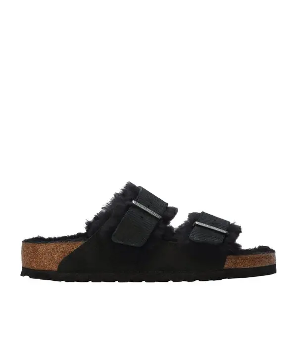 BIRKENSTOCK Sandals With Buckled Straps And Shearling Lining - Black