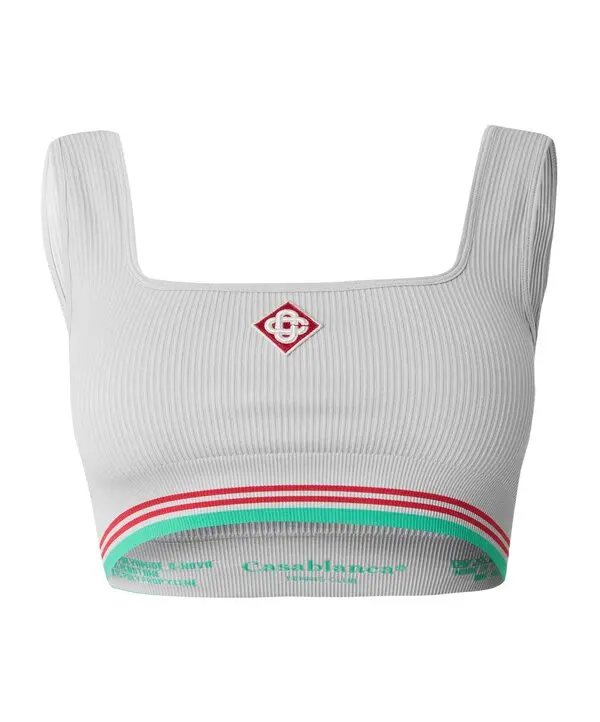 Casablanca Seamless Logo Cropped Tank Top - Grey