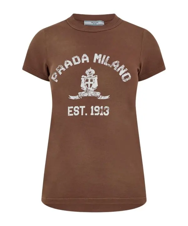 Prada Printed T-shirt - Brown