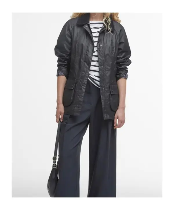 Barbour Beadnell Waxed Jacket - Black